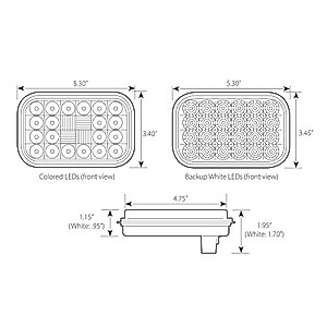GG Grand General 77182 Red Rectangular Pearl 24-LED Stop/Turn/Tail Sealed Light