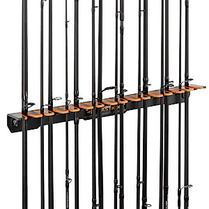 KastKing Patented V15 Vertical Fishing Rod Holder – Wall Mounted Fishing Rod Rack, Store 15 Rods or Fishing Rod Combos in 17.25 Inches, Great Fishing Pole Holder and Rack