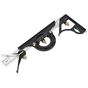 Combination Set 0 to 180° Carpentry Stainless Steel Angle Ruler Combination Tri Protractor Measure Tool