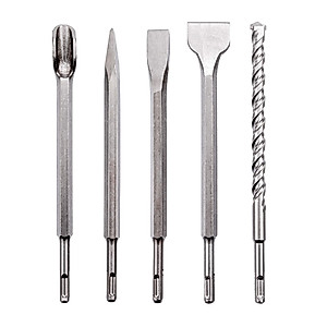 Rotary Hammer Drill Bits Set SDS Plus Bits Set Masonry Chisel Set 17pcs Drills for Impact Rotary Hammer Carbide-Tipped 4 Flutes Drill Bit for Bricks, Blocks, Stone with Storage Case