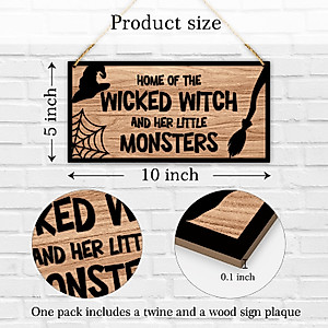 Home Of The Witch Sign, Halloween Wooden Hanging Sign, Home Fall Witch Hat Wood Sign Plaque for Front Door, Happy Halloween Porch Yard Decor Wall Art Sign, Indoor Outdoor Halloween Party Supplies-22