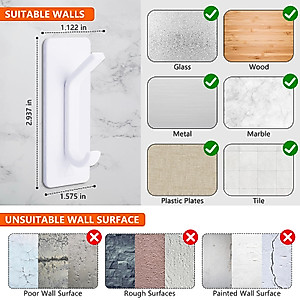 Eueasy Towel Hooks, 10 Pack Coat Hooks for Hanging up to 15 lbs, Adhesive Hook for Shower, Bathroom, Kitchen- Wall Hooks Stick on Glass Door, Mirror, Tiles