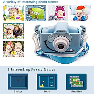 Camera for Girls and Boys, Gift for Christmas, Digital Dual Camera 2.0 Inches Screen 20.0MP Video Camcorder Anti-Drop Children Selfie Cartoon Camera Toys for Gift - 32GB Memory Card Included