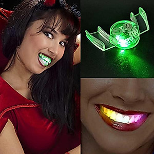 Brush Holder with Travel Halloween Glitter Dentures Glitter Strange Teeth Led Glitter Braces Color Novelty Teeth Veneer Teeth