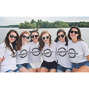 LADY&HOME Bachelorette Party Cat Eye Sunglasses Bridesmaid Sunglasses Bridal Shower Supplies 10pcs Round Weddings Sunglasses (Black)
