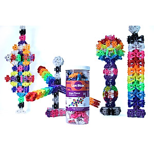 Lux Blox Mega Flexer Rainbow Colors. Building Blocks Kit for Kids Girls and Boys. Learn About Science and Engineering with This STEM STEAM Toy. Gift Option for Children