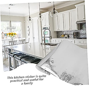 BESTonZON 1 roll Oil Silver Countertop Heat Supplies Cabinet Cover Backsplash Heat-Resistant Shelf Paper Self-Adhesive Tile Protector Adhesive Wall Proof Resistant Drawer