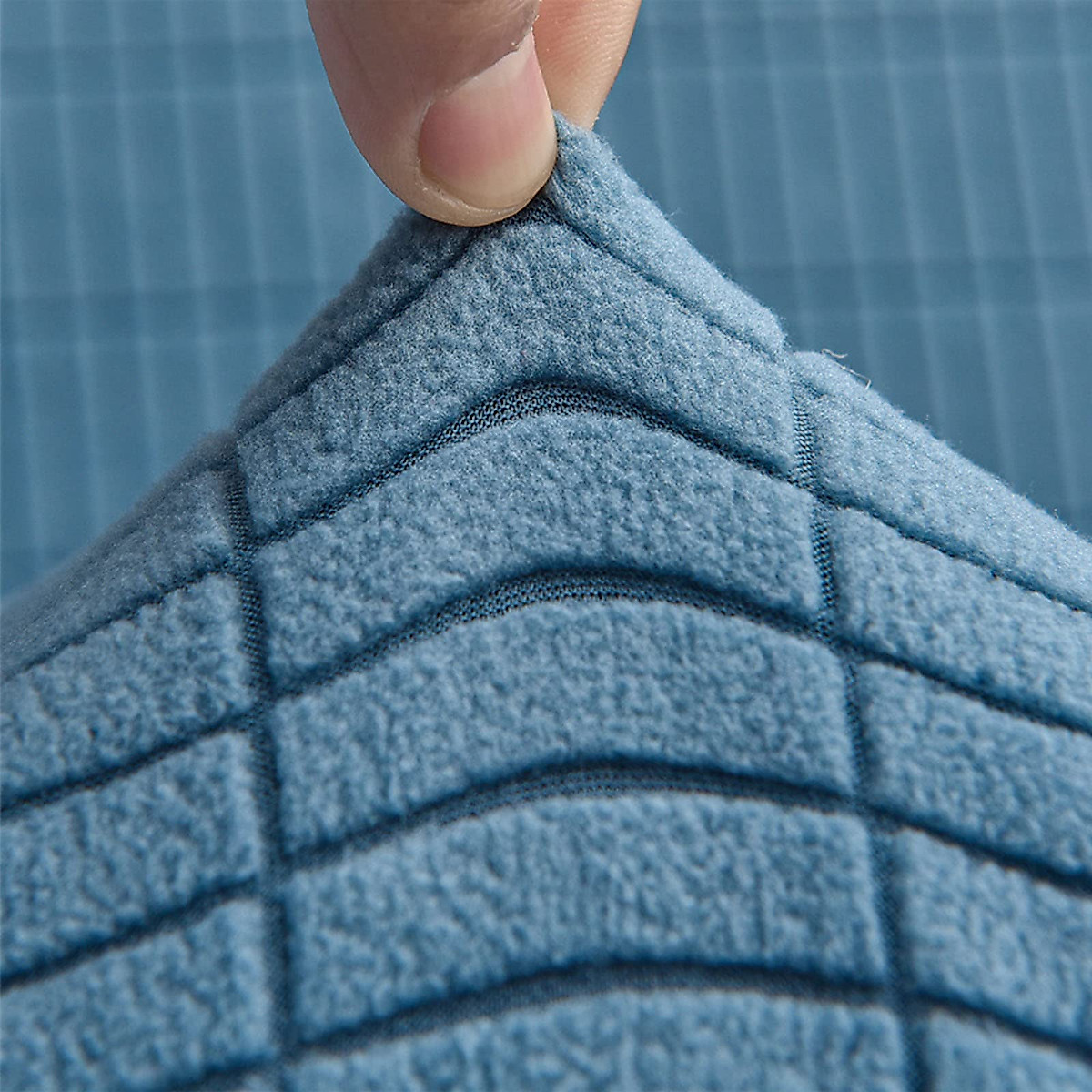 Stretch Chaise Cushion Covers for L Shape Sofa Chaise Lounge Sectional Sofa Slipcover, 1/2/3/4 Seat Sofa Cover Anti Slip Furniture Protector Loveseat U Shape Couch Cover (Blue Chair(1pcs))