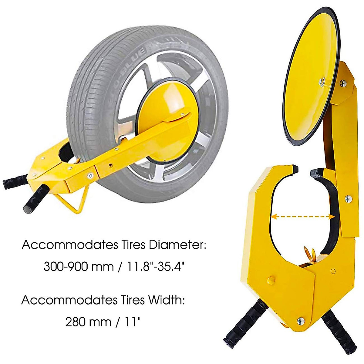 ALAVENTE Car Wheel Locks, 2pcs Wheel Lock Heavy-Duty Anti Theft Parking Wheel Lock Car Parking Wheel Lock