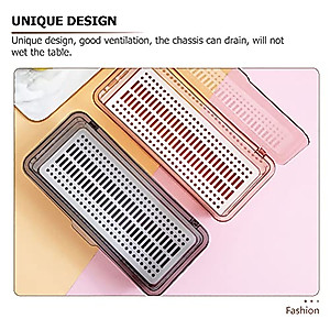 2Pcs Plastic Flatware Tray with Lid Chopsticks Drain Rack Kitchen Cutlery Utensil Drawer Colander Drying Holder Organizer Basket 28X13CM