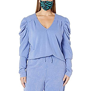 KENDALL + KYLIE Women's French Terry Jogger - Amazon Exclusive, Gaga Blue Mineral Wash, Large