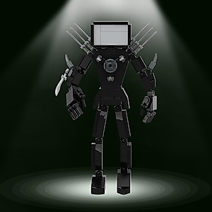 ICEBRICKS Skibidi Toilet TV Man Building Set, Big TV-Man Action Figure Toy,Giant TV Men Building Blocks, Anime Role Play Skibidi Toilet Action Figure, Fun Cartoon Toy for Kids and Fans (165Pcs)