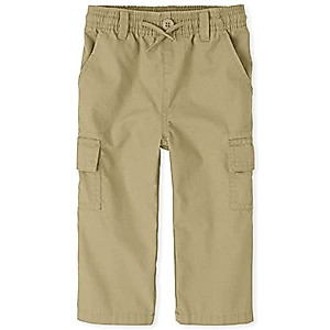 The Children's Place Baby Boys and Toddler Boys Pull On Slim Cargo Pants, Flax, 4T