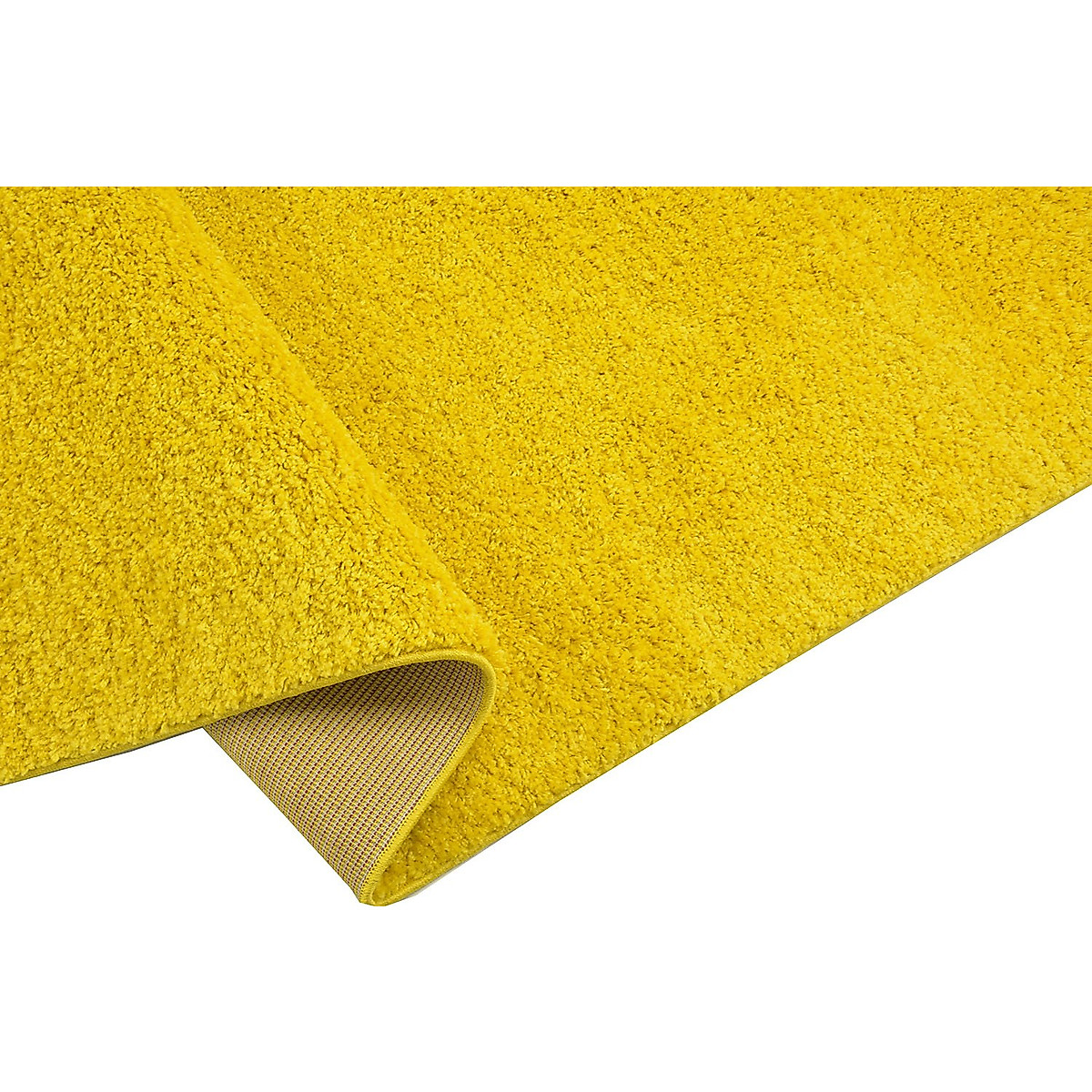 SOHO Shaggy Collection Solid Color Shag Area Rug Rugs 7 Color Options (Yellow, 8 x 10)