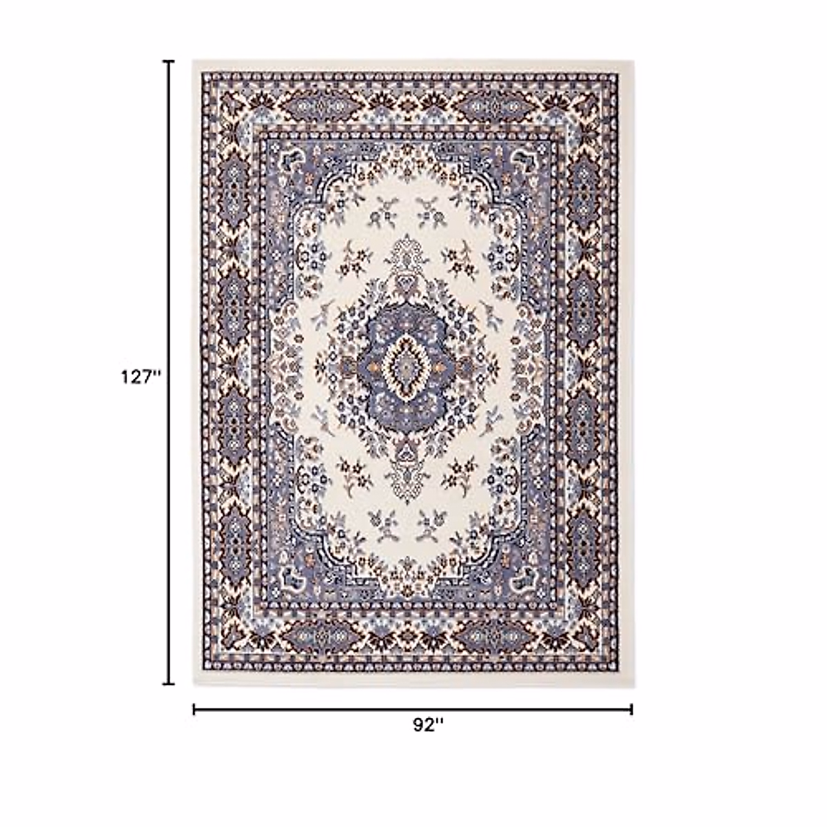 Home Dynamix Premium Sakarya Traditional Medallion Border Area Rug, Porcelain, 7'8"x10'7" Rectangle