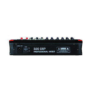 Audio2000'S AMX7372 Six-Channel Audio Mixer with 320 DSP Sound Effects, Stereo Sub Out with Sub-Out Level-Control Fader, Level-Control Faders on All Channels, and USB/Computer Interface