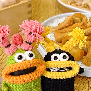 OVNMFH Handmade Crochet Key Case/Holder, Cute Crochet Sausage Mouth Car Key Case, Hand Knitting Yarn Crochet Key Case, Unique (15)