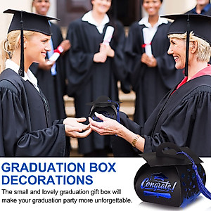 30 Pcs Graduation Cap Gift Box Graduation Party Favors Graduation Candy Box with Tassel Treat Box Graduation Centerpieces for Tables 2024 Graduation Decorations Grad Party Favor(Royal Blue)