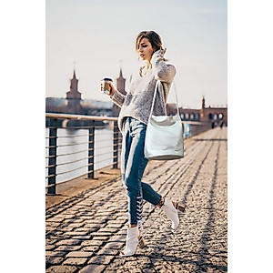 Silver Tote Bag for Women Metallic Purse Large Shoulder Handbags for Ladies Soft Leather Hobo Bucket Bags