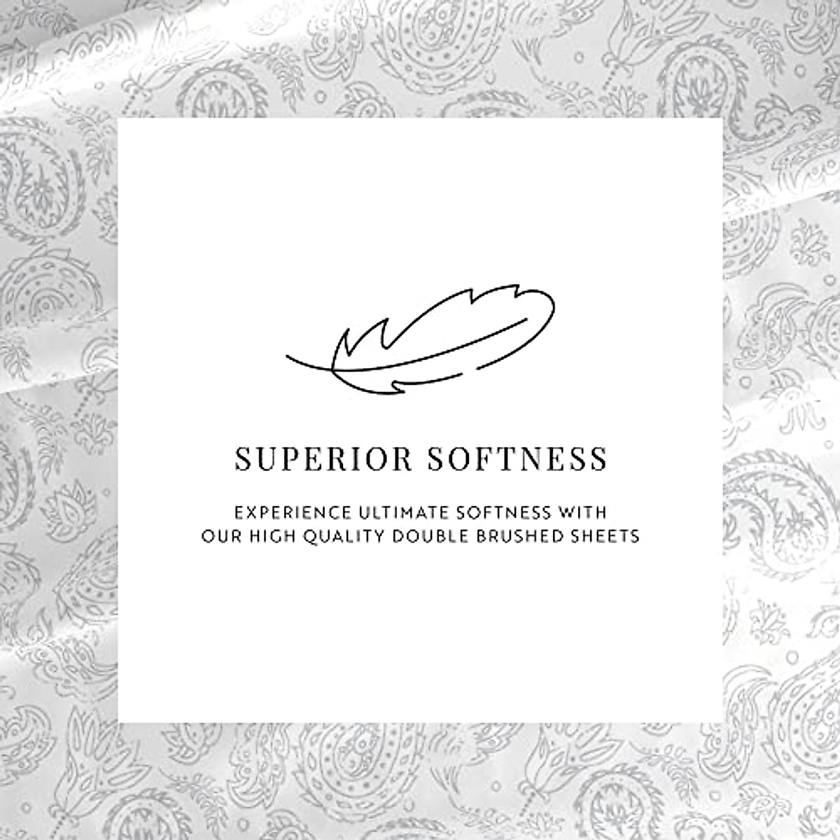 ienjoy Home 4 Piece Coarse Paisley Patterned Home Collection 4 Sheet Set, King, Gray