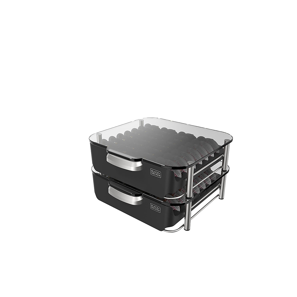 BLACK+DECKER bev by BLACK+DECKER Cocktail Maker Storage Drawer for Bartesian Capsules, Holds up to 36 Bartesian Pods, Sturdy and Stackable Pod Holder (BECS132)