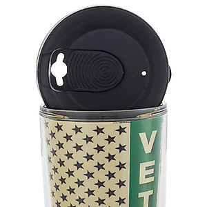 Signature Tumblers US Army Helicopter Wrap on Drab 16 Ounce Double-Walled Travel Tumbler Mug with Black Easy Sip Lid