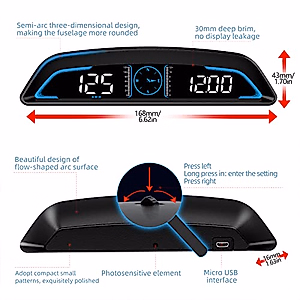 Qfansi Digital GPS Speedometer Universal Head Up Display for Car Large LCD Display HUD Gauge with MPH Speed Fatigued Driving Alert Overspeed Alarm Trip Meter for All Vehicle (G3)