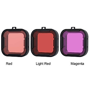 GEPULY Standard Waterproof Housing Case with Dive Filters for GoPro Hero 4, Hero 3+, Hero3 Action Cameras - 131 ft (40M) Underwater Photography - with Red, Light Red, Magenta Filters