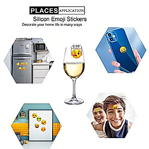 MORCART 84pcs Resuable Emoji Funny Icons Stickers Decorative Drink Marker, Party Gift, Personalized Your Life, Removable & Washable