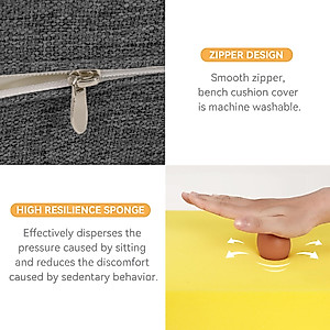 ROFIELTY Bench Cushion 39 inch, Durable Bench Cushions for Indoor Furniture, Window Seat Cushions Indoor, Personalized Custom Bench Cushion (39x15x2inch,Dark Gray)