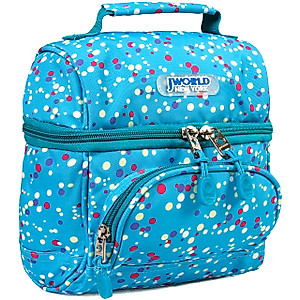 J World Corey Kids Lunch Bag. Insulated Lunch-Box for Boys Girls, Color Dots