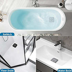 Hair Catcher, Silicone Shower Drain Hair Stopper for Bathroom Kitchen Shower Easy to Clean and Durable with Suction Cups (4)