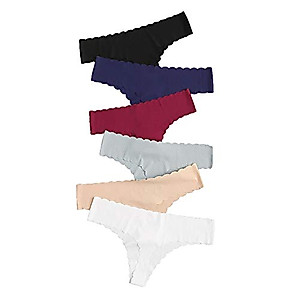 Floerns Women's Invisible Thong Pack Comfy Seamless Bikini Panties Underwear Multi-1 M