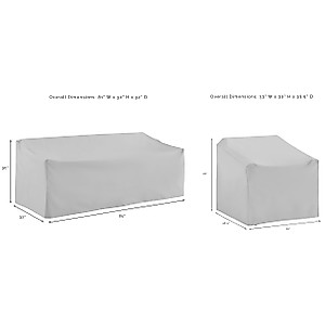 Crosley Furniture Patio Furniture Covers, Waterproof 3-Piece Cover Set for Outdoor Chairs and Sofa, Tan