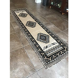 Southwest Native American Runner Rug Berber Design #D143 (2ftx7ft.1in.)