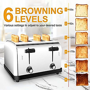 4 Slice Commercial Toaster - 1 1/2" Slots, 120V