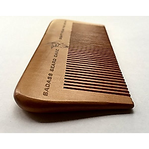 Badass Beard Care Wood Beard Comb for Men - Fine Tooth, Anti-Static