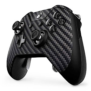 Skinit Decal Gaming skin compatible with Xbox One Elite Controller - Black Carbon Fiber Specialty Texture Material Design