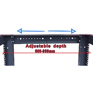 Sysracks 4 Post Open Frame Server Rack Mobile Relay with Wheels Casters for 19" Network Server AV IT Equipment Gear Rack Cabinet Adjustable Depth 24"-37" (32U (62" H x 21" W))