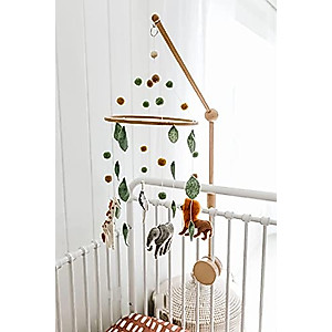 Sorrel + Fern Baby Crib Mobile - Safari Adventure (Elephant, Lion & Giraffe) - Nursery Decoration Ceiling Mobile and Baby Shower for Boys - for Boys & Girls