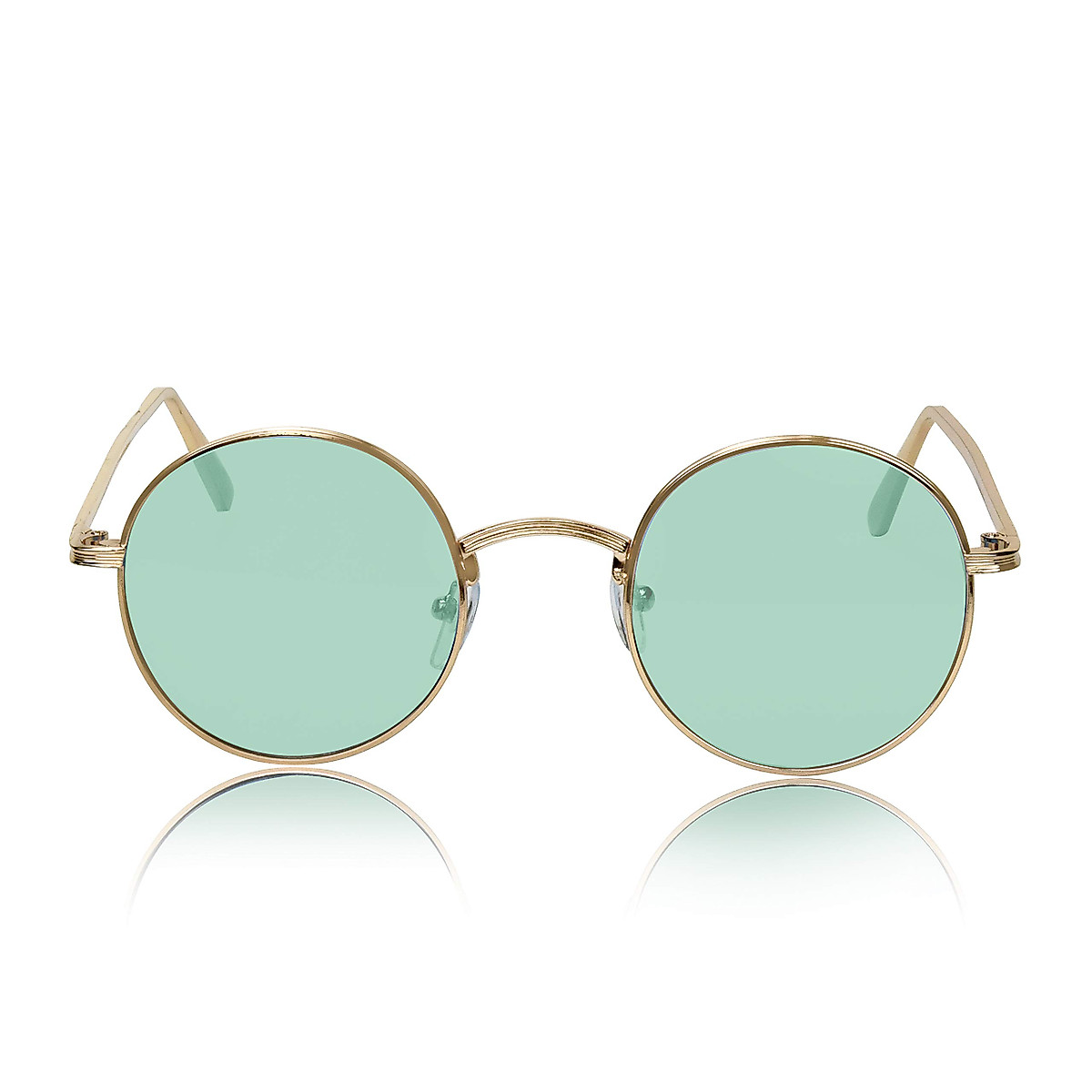 Green Sunglasses St Patrick's Day Glasses Women Hippie Lennon 70s Circle Round