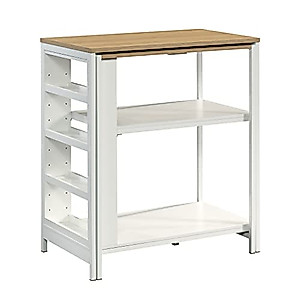 Sauder Miscellaneous Storage Kitchen Island, L: 31.50" x W: 32.88" x H: 36.00", White Finish