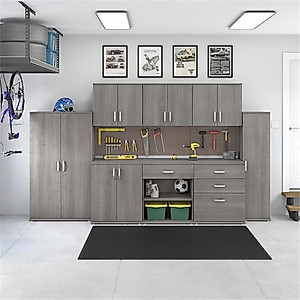 Bush Business Furniture Universal Garage Wall Cabinet with Doors and Shelves, Platinum Gray