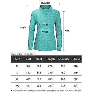 Fulbelle Thermal Fleece Lined Workout Warm Shirts Women, Mock Neck Thumb Holes Running Tops,Long Sleeve Ladies Exercise Athletic Running Gym Fitness Yoga Sweatshirts Winter Clothes Blue X-Large