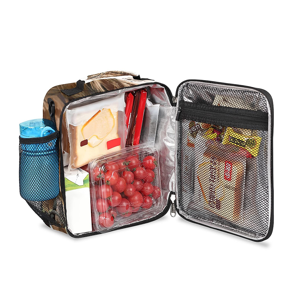 Horse Lunch Bag for Girls, Watercolor Animal Horse Lunch Box Reusable Insulated Leakproof Lunch Bag for Kids Thermal Cooler Lunch Tote with Removable Shoulder Strap for Elementary Daycare Picnic