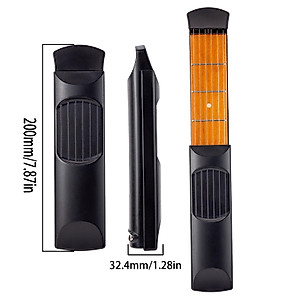 Swhmc Portable Mini 6 String Guitar Practise Tool Wooden Pocket Chord Trainer for Beginner Finger 4 Fret Exercise Fingerboard with Wrench