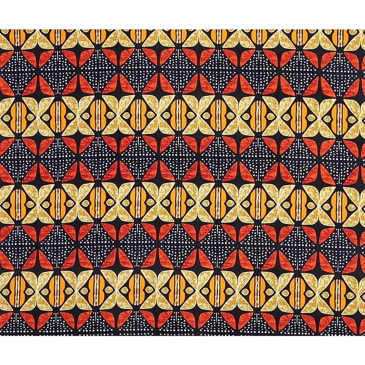 HollandaisWax African Fabric 5 Meters Ankara Print Polyester Kente Fabric for DIY Craft Party Dress 6604
