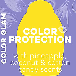 OGX ColorGlam Ultra Hydrating Shampoo for Color-Treated Hair, Gentle Sulfate-Free Surfactants to Help Protect Hair Color, Semi-Sweet Scent, 13 Fl Oz