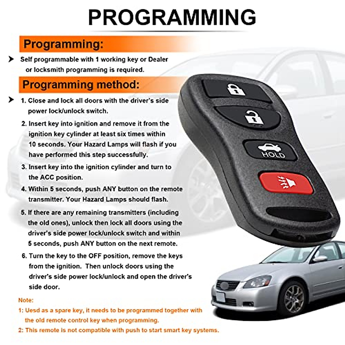 SaverRemotes for 2002-2006 Nissan Altima Maxima Keyless Entry Remote Control Car Key Fob Replacement for KBRASTU15 (Pack of 2)