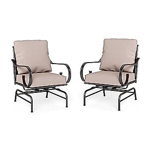 Sophia & William Extra Large & High Back Patio Furniture Set Metal Modern Outdoor Conversation Sets with Motion Chairs